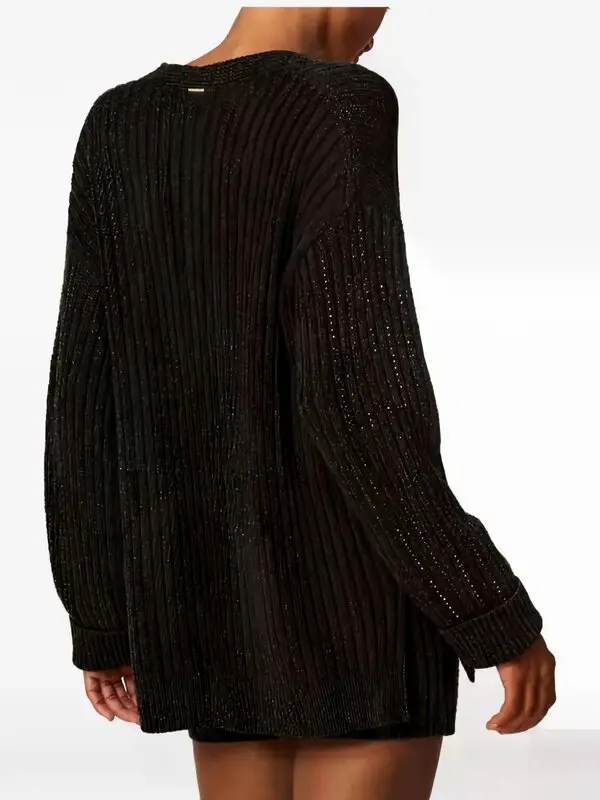 TWINSET Wool Blend Cardigan With Rhinestones