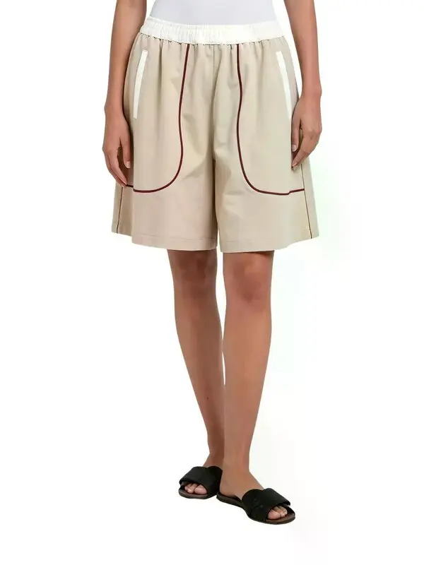 Brunello Cucinelli Piping-detail Elasticated-waistband Shorts