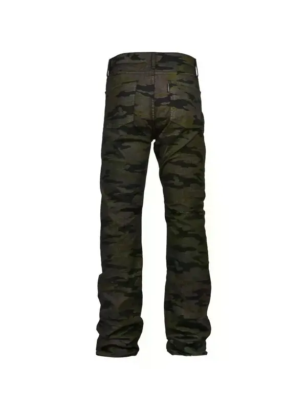 LIFEISWAR Camouflage-print Straight-leg Trousers