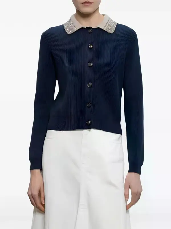 Brunello Cucinelli Sequin-embellished Ribbed Cardigan