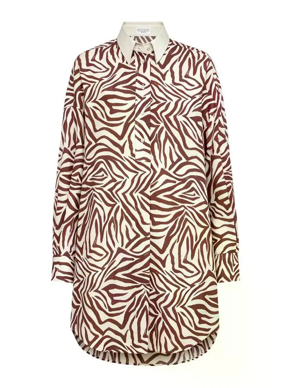 Brunello Cucinelli Zebra-print Shirt Mini Dress