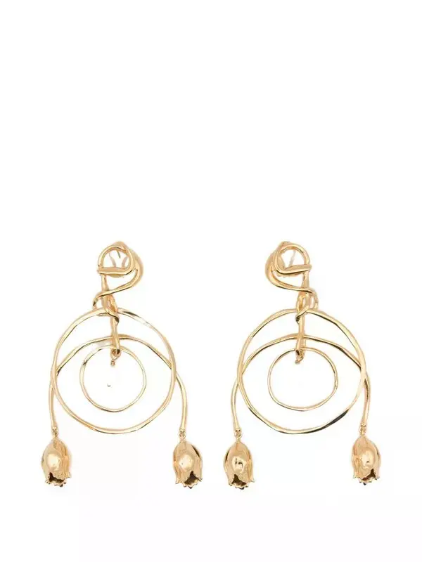 Chloé Tulip Pearl-pendant Floral Earrings - Gold