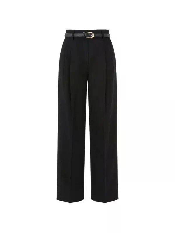 Max Mara Wool Wide-leg Trousers - Black