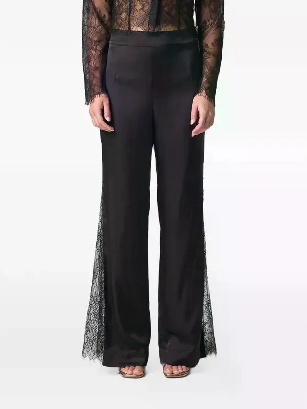 JBQ Deacon Lace-detail Trousers - Black