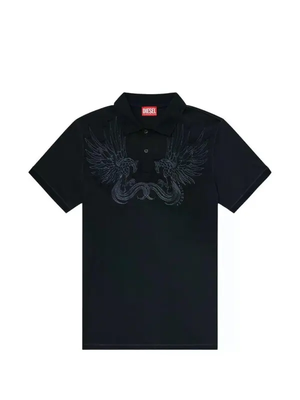 DIESEL® Cotton Polo With Embroidered-patch