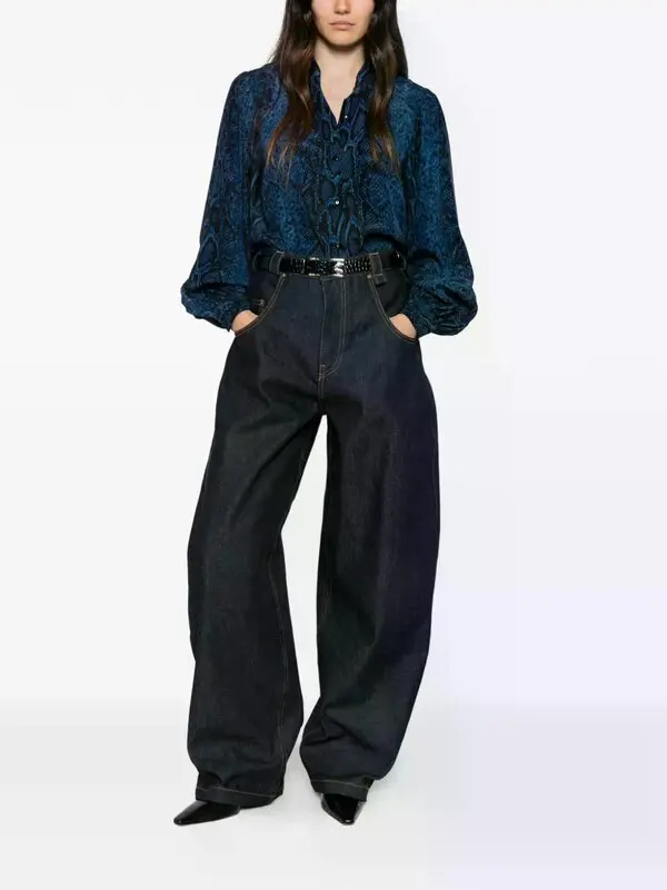 TWINSET Snake-print Puff-sleeve Shirt