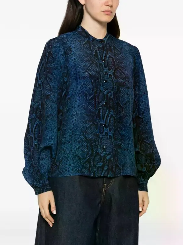 TWINSET Snake-print Puff-sleeve Shirt