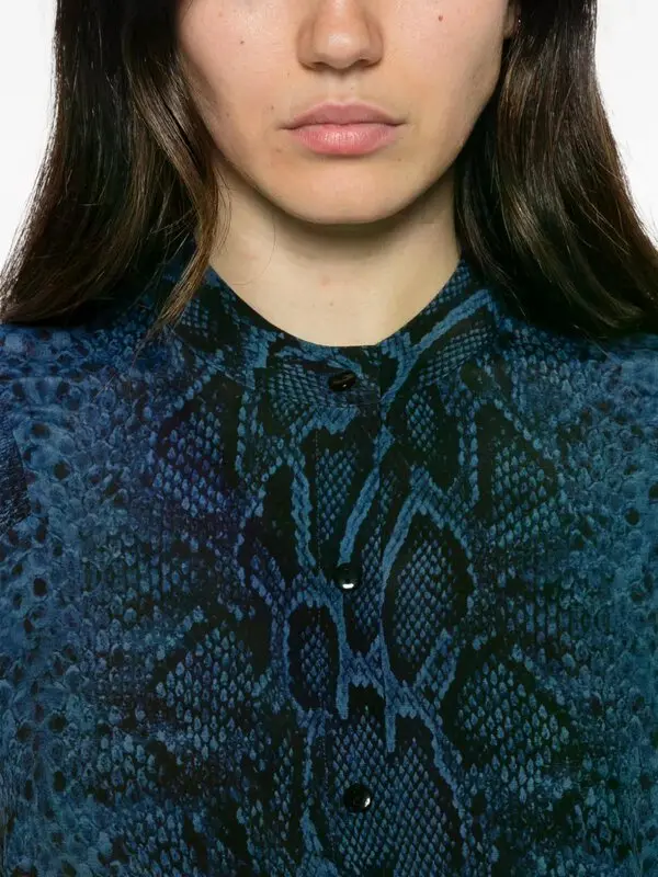 TWINSET Snake-print Puff-sleeve Shirt