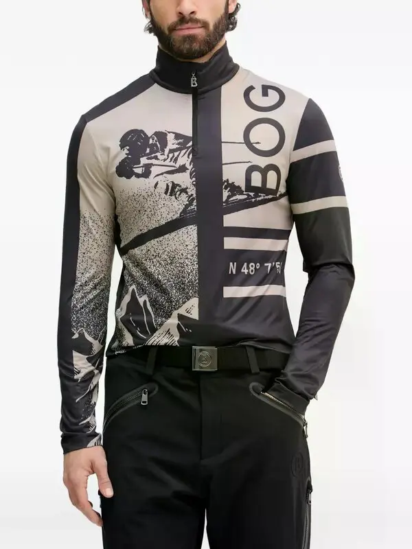 Bogner Verti Graphic-print Half-zip Ski Top