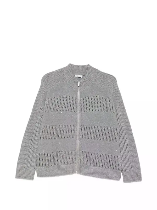 Peserico Sequin-embellished Open-knit Cardigan