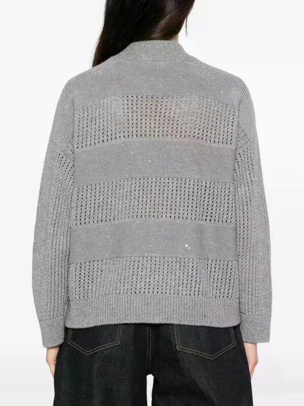 Peserico Sequin-embellished Open-knit Cardigan