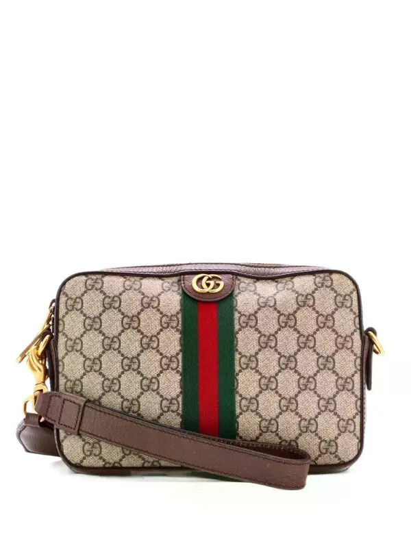 Gucci Ophidia Zip Wristlet Shoulder Bag Gg Coated Canvas Small Crossbody Bag - Brown