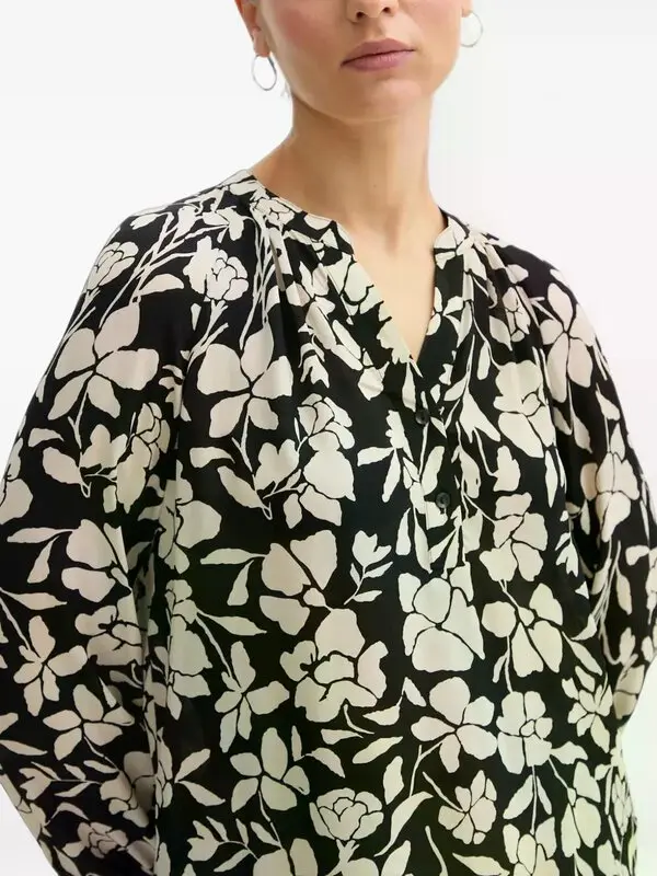 BENETTON Floral-print Long-sleeve Blouse