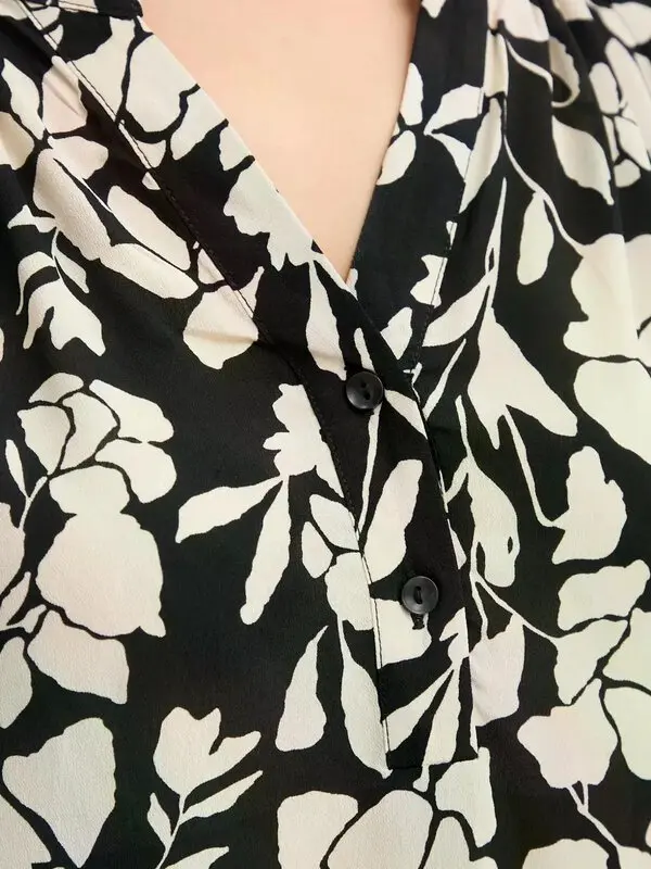 BENETTON Floral-print Long-sleeve Blouse