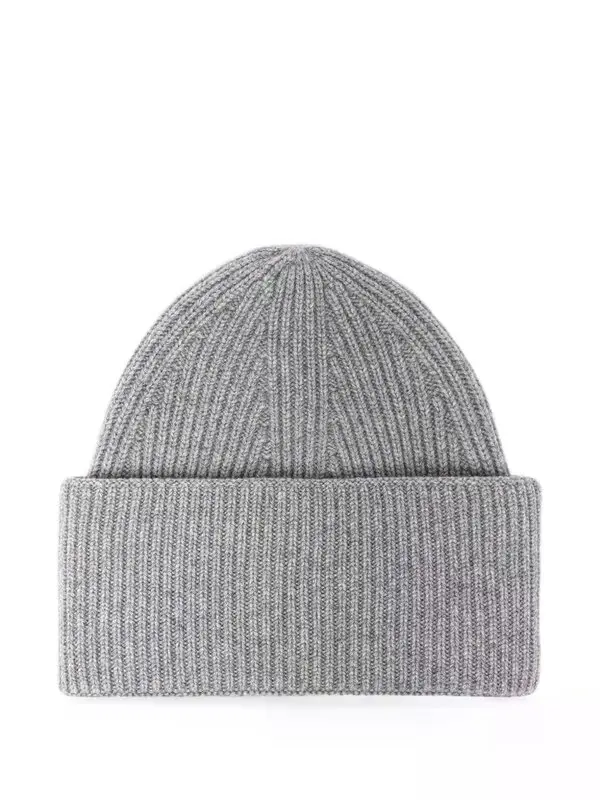 LANEUS Ribbed-knit Cashmere Beanie Hat - Grey