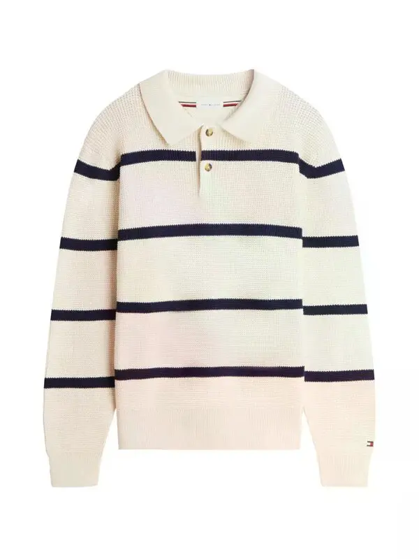 Tommy Hilfiger Striped Polo Shirt - Neutrals