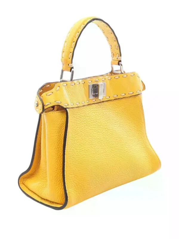Fendi 2000-2010 Mini Leather Selleria Peekaboo Iconic Satchel
