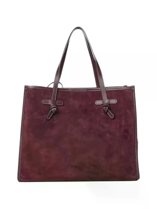 GIANNI CHIARINI Large Marcella Knotted Suede Shoulder Bag - Red