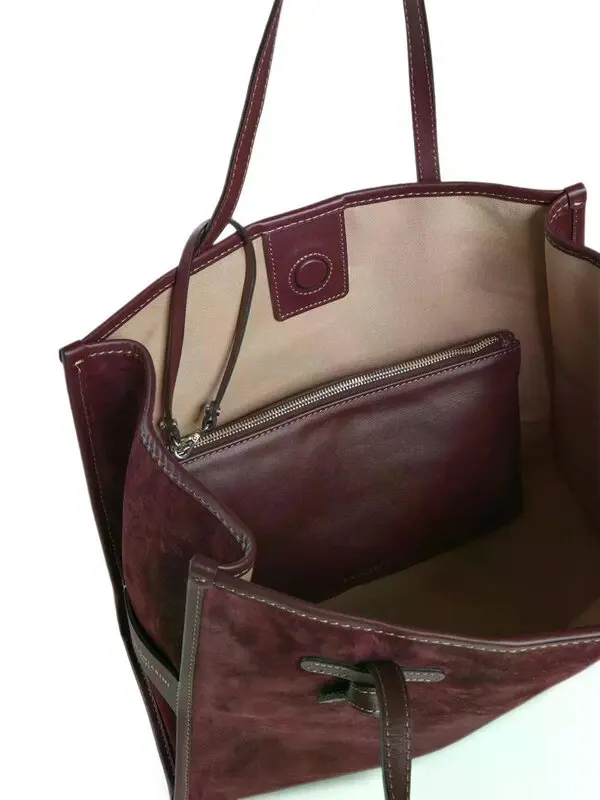 GIANNI CHIARINI Large Marcella Knotted Suede Shoulder Bag - Red