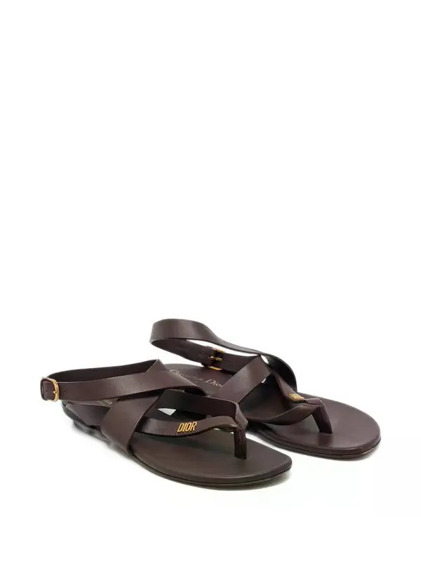 Dior Up Ankle-strap Flat Sandals - Brown