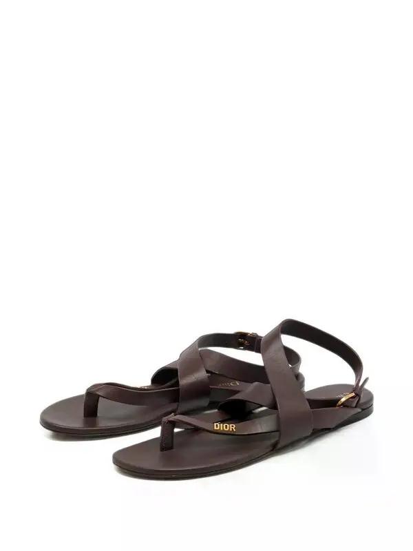 Dior Up Ankle-strap Flat Sandals - Brown