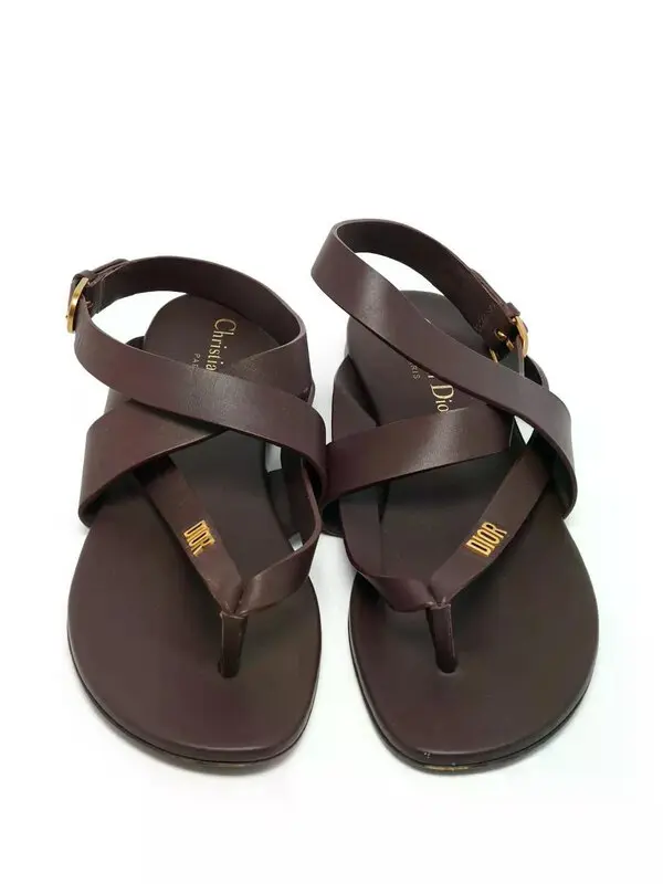 Dior Up Ankle-strap Flat Sandals - Brown