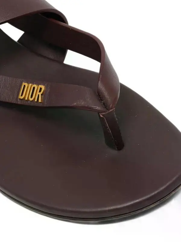 Dior Up Ankle-strap Flat Sandals - Brown