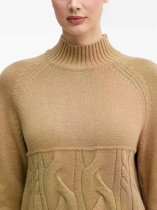 BENETTON Cable-knit Fringe-detail Sweater