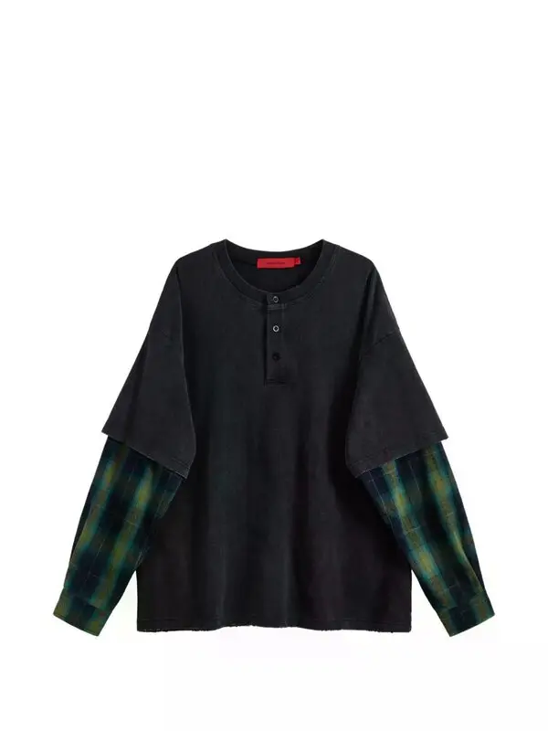 ACUPUNCTURE 1993 Layered-sleeve Cotton T-shirt