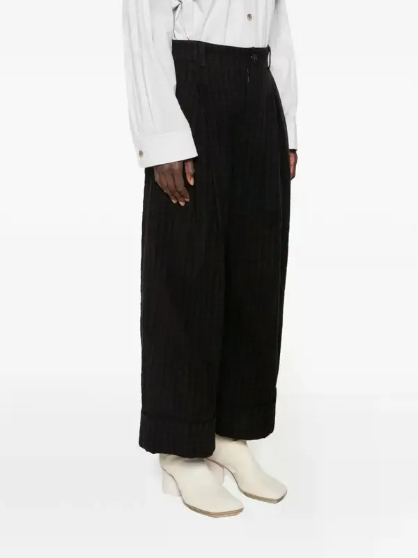 Soh Houndstooth-pattern Turn-up Trousers