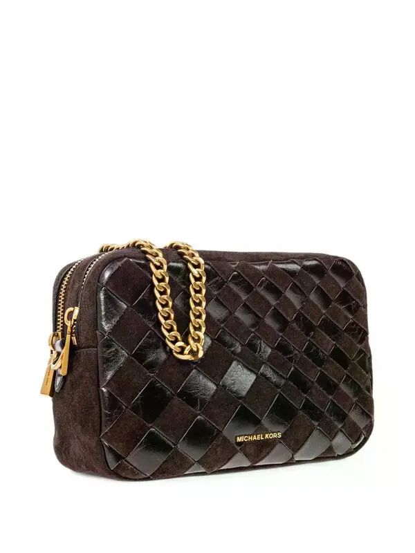 Michael Kors Bryant Medium Woven Suede Camera Crossbody Bag