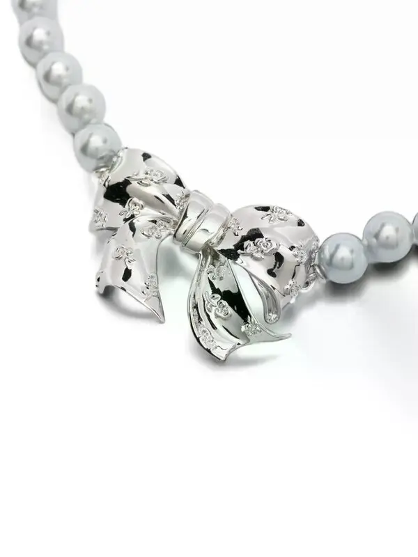SHUSHU/TONG Bow-pendant Faux-pearl Necklace