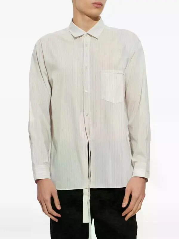 POST ARCHIVE FACTION Pinstripe Back-slit Shirt