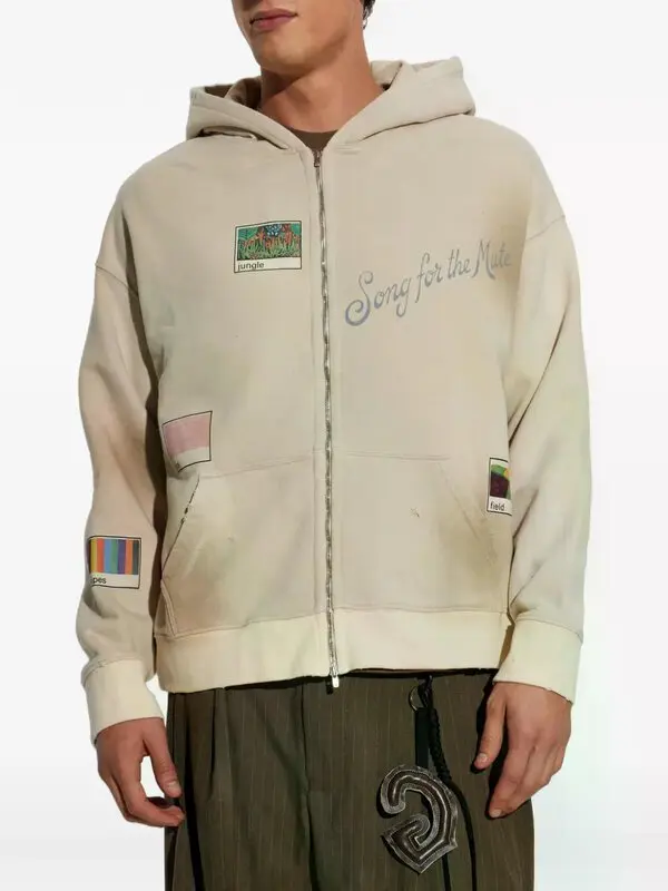 SONG FOR THE MUTE Graphic-print Zip-up Hoodie