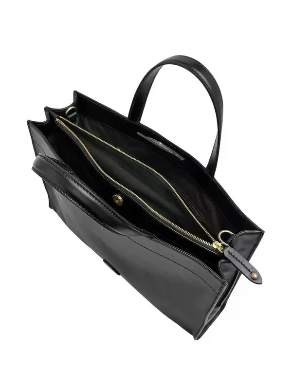 THE BRIDGE Leather Laptop Bag - Black