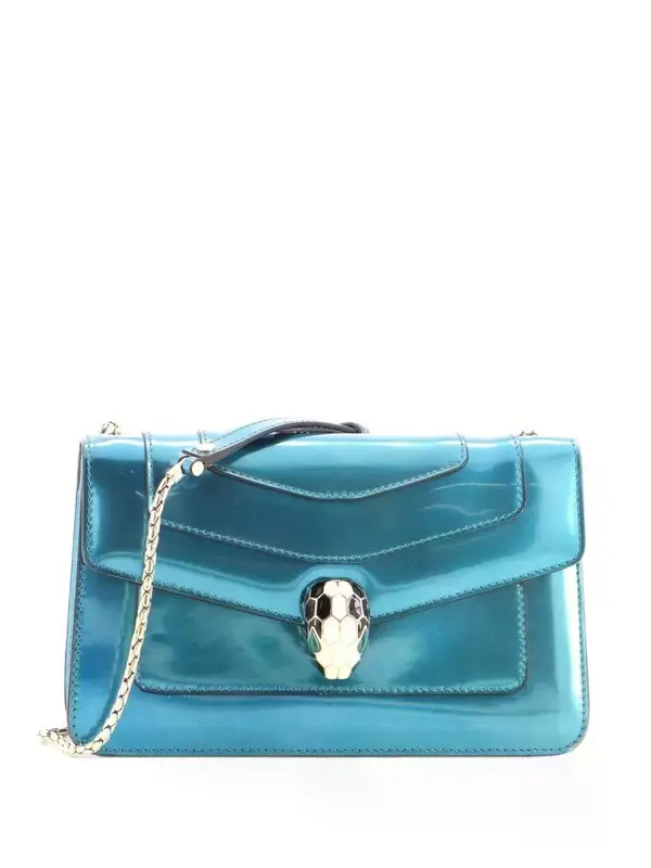 BVLGARI Serpenti Forever Metallic Leather Small Shoulder Bag