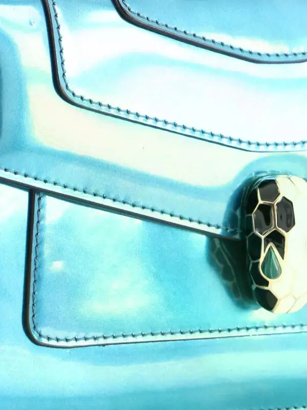 BVLGARI Serpenti Forever Metallic Leather Small Shoulder Bag