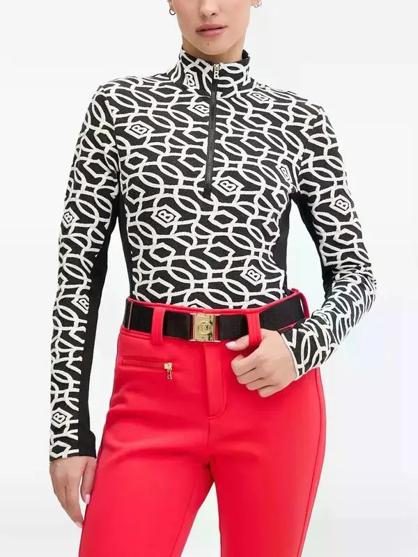 Bogner Jasmina Monogram-print Half-zip Top