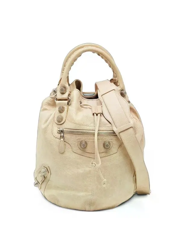 Balenciaga Giant Brogue Pompon Bucket Bag