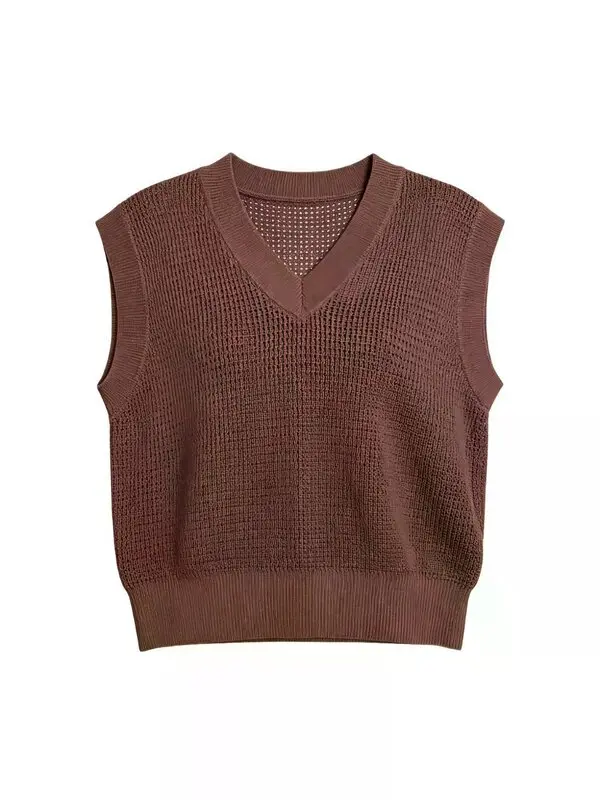 Brunello Cucinelli Open-knit V-neck Sweater