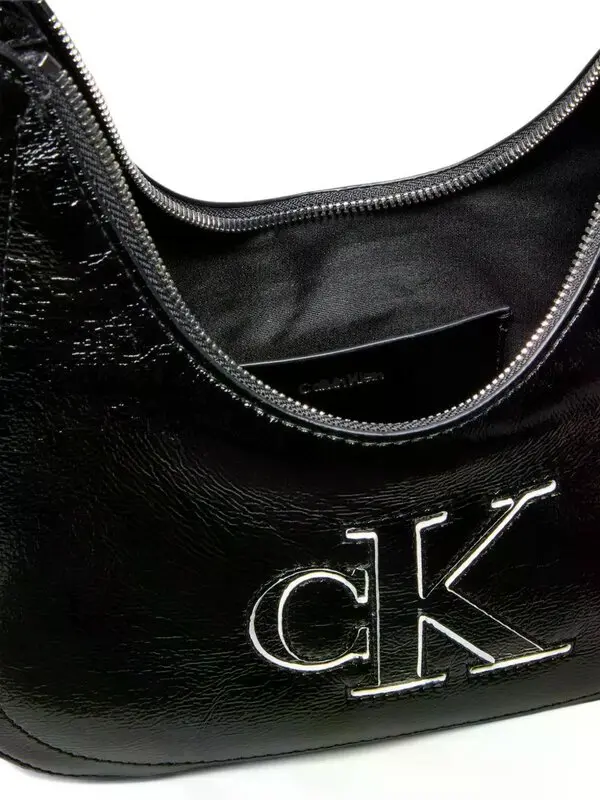 Calvin Klein Logo-embroidered Shoulder Bag - Black