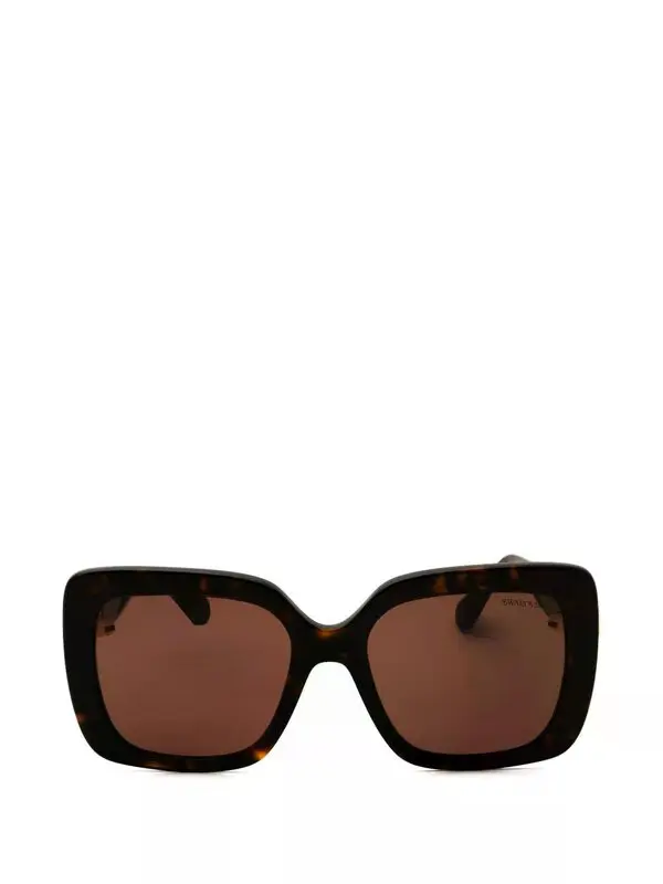 SWAROVSKI Tortoiseshell-effect Oversized Sunglasses