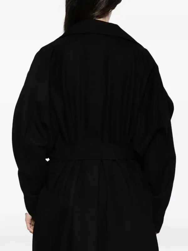 Issey Miyake Belted Oversized-collar Coat