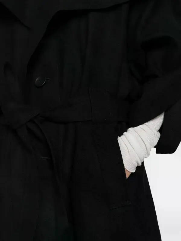 Issey Miyake Belted Oversized-collar Coat
