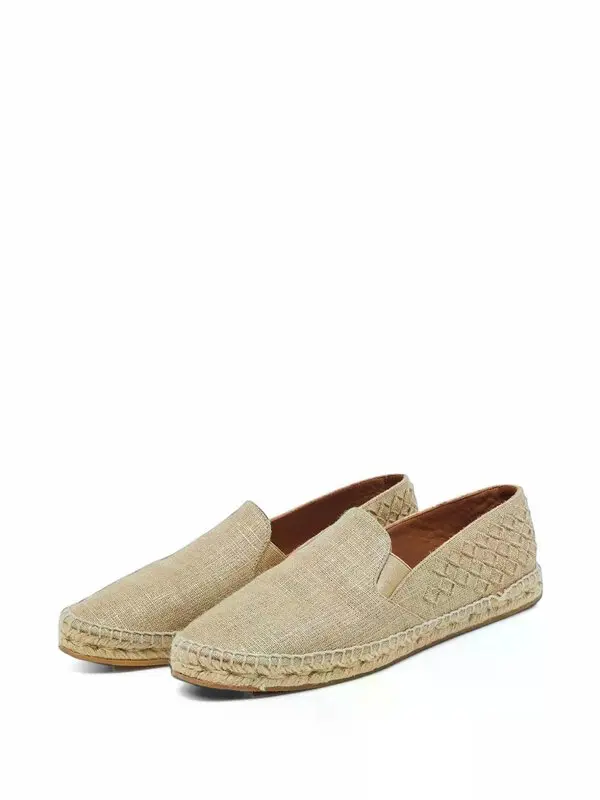 Bottega Veneta Intrecciato Straw Flat Espadrilles