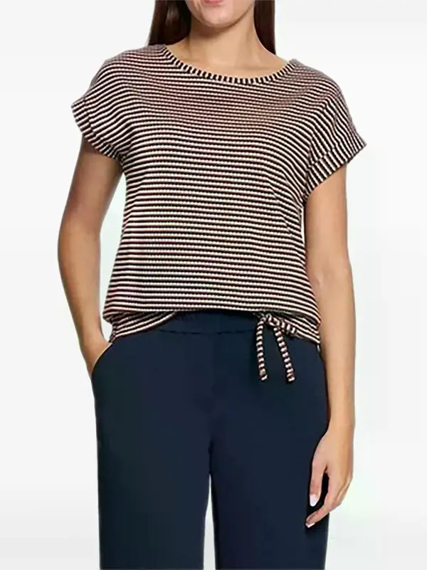 BETTY BARCLAY Striped Drawstring-hem T-shirt