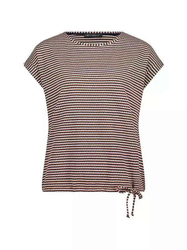 BETTY BARCLAY Striped Drawstring-hem T-shirt