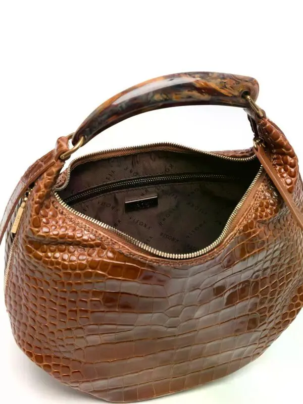 VISONA` Ambra Croc-effect Leather Tote Bag