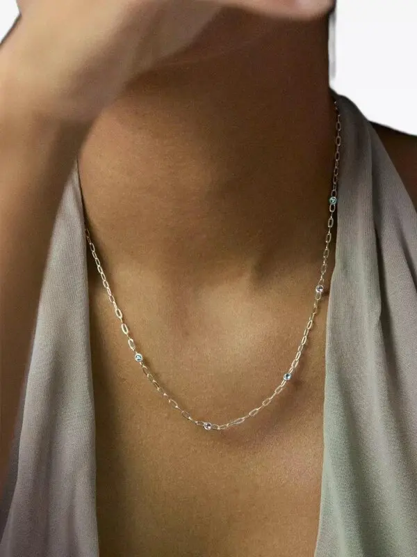 DINNY HALL White Sapphire Paperclip Chain Necklace