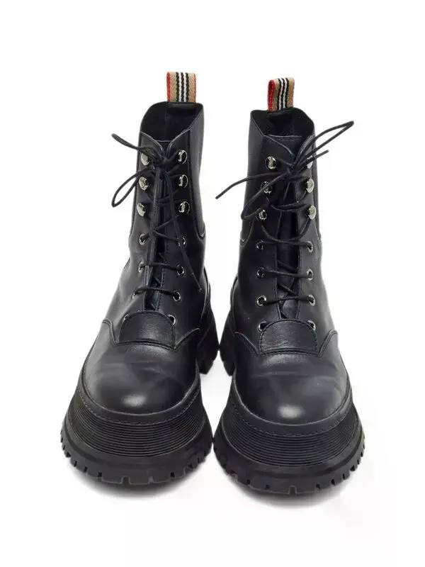 Burberry Iconic Stripe Platform Ankle Boots